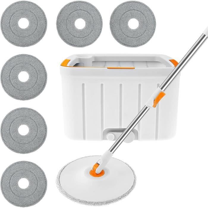 Balais Serpiliere avec 6 Tampons en Microfiber, Vadrouille rotative à ...