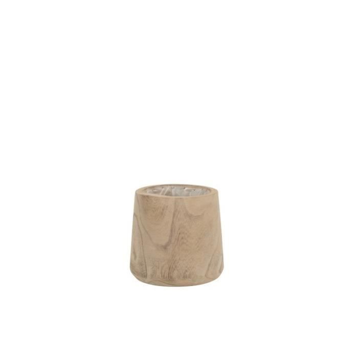 Cachepot en bois naturel - LANA DECO - 20x20x19.5 cm - Blanc ...