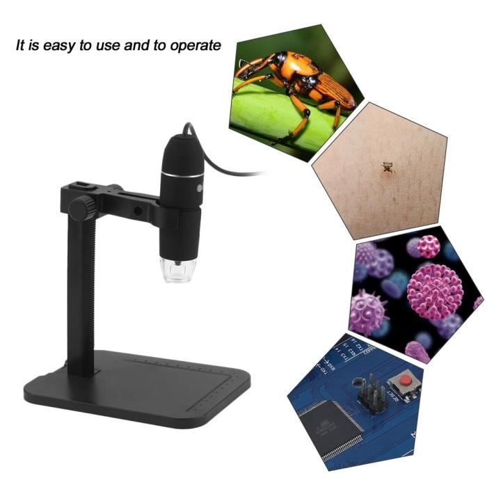 LESHP Caméra d'Inspection Micro USB Endoscope Microscope 1000X 2MP 8 ...
