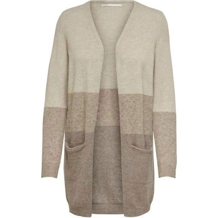 Gilet Cardigan femme Only Queen long - sand Sand - Cdiscount Prêt-à-Porter