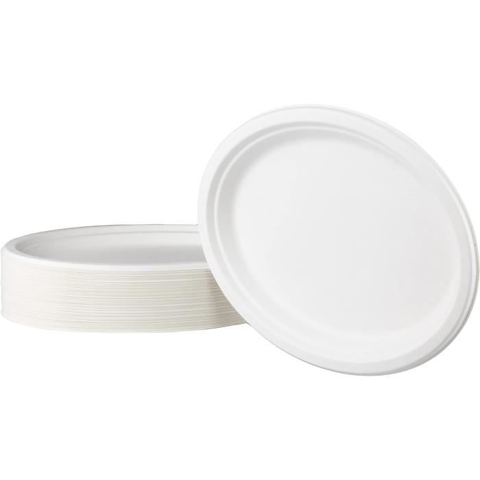 Assiettes Jetables De La Pulpe De Canne À Sucre 32 Cm 50 Pièces ...