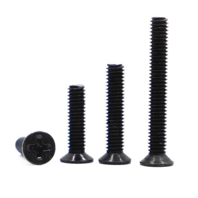 VIS,M4 20pcs-5mm--Vis Noires À Tête Plate M1 M1.2 M1.4 M1.6 M2 M2.5 M3 M4 M5, Mini Ordinateur ...