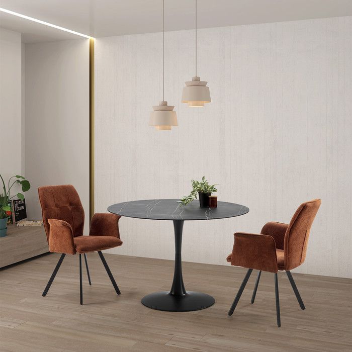 Fauteuil Alann rouille x2 - HOMIFAB - Salle à manger - Avec accoudoirs ...