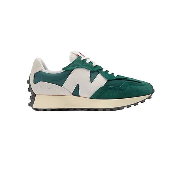 BASKET - NEW BALANCE U327WRG - VERT-BLANC - Mixte - Lacets - Plat Vert ...