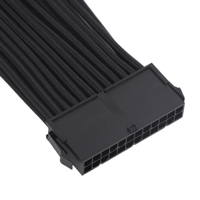 Tbest 4PCS 18AWG Câble Extension Alimentation PSU 30cm ATX 24 Pin 4 ...
