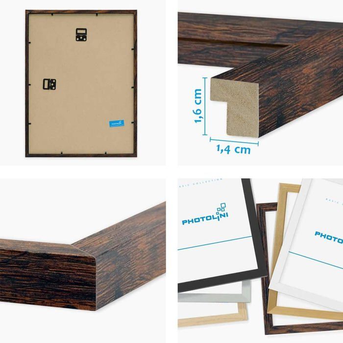 Cadre A2 42 x 59,4 bois MDF chêne foncé, cadres photo pour posters et ...