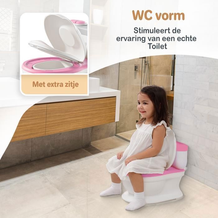 Twinky® Pot de Toilette Bébé 3-en-1 | Rose | Sons & Musique | Couvercle ...