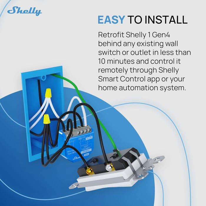 Module Interrupteur - SHELLY - Shelly 1 Gen4 - Zigbee, Wi-Fi - 16A ...