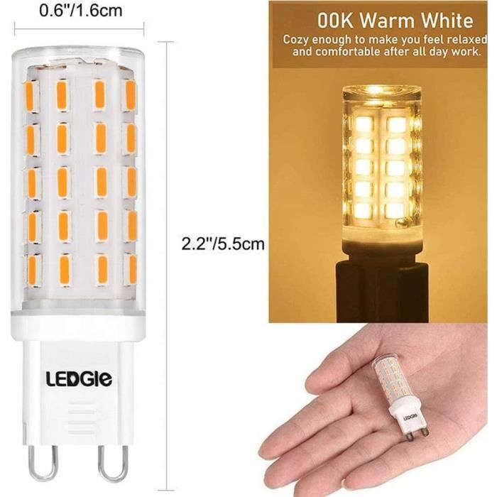 Ampoule LED G9 6W, Sans Scintillement, 54LED 420lm, G9 Bulb Non-dimmable, AC100-240V ...