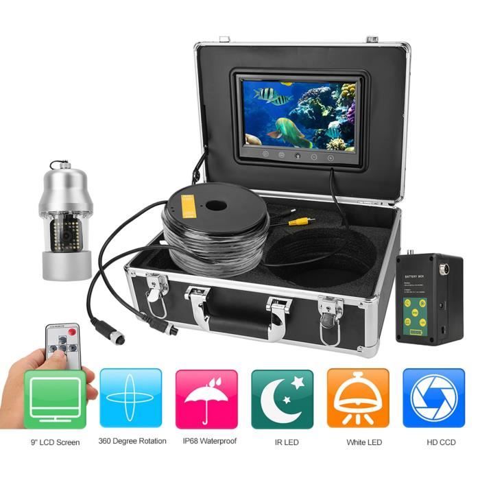 Drfeify Caméra sous-marine Caméra vidéo sous-marine Fish Finder 9 ...