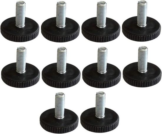 Pieds vérin de Meuble réglable Ajustable Noir M8 à Visser Ø32 H28mm ...