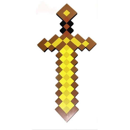 Minecraft EVA diamant Epée jouet Props Modèle Diamond Sword 60cm doré ...