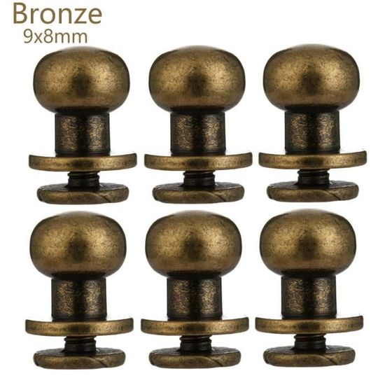 Rivets,10 pièces cuivre rond vêtement Rivets moine tête vis laiton clou ...