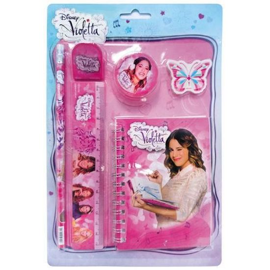 VIOLETTA Set de 6 pièces papeterie :crayon, gomme, - Cdiscount Beaux ...
