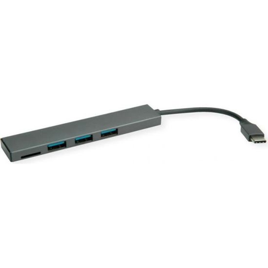 ROLINE Hub USB 3.2 Gen 1 3 Voies Type C avec Lecteur de Carte ...