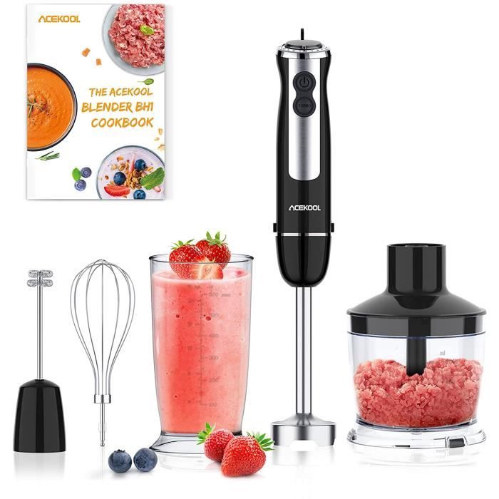 Mixeur plongeant multifonction 12 vitesses 5 en 1 mélangeur à main 800w ...