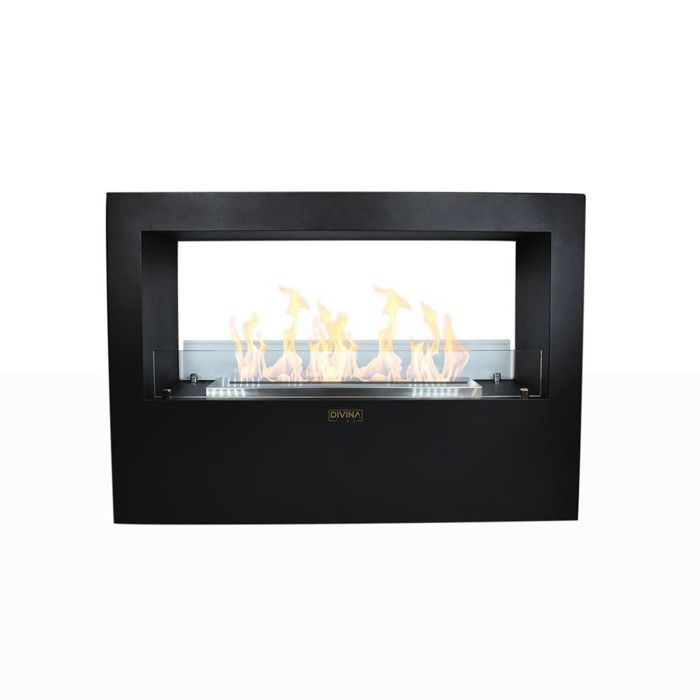 Cheminée au bioéthanol - DIVINA FIRE - Giotto S - Noir - Acier ...