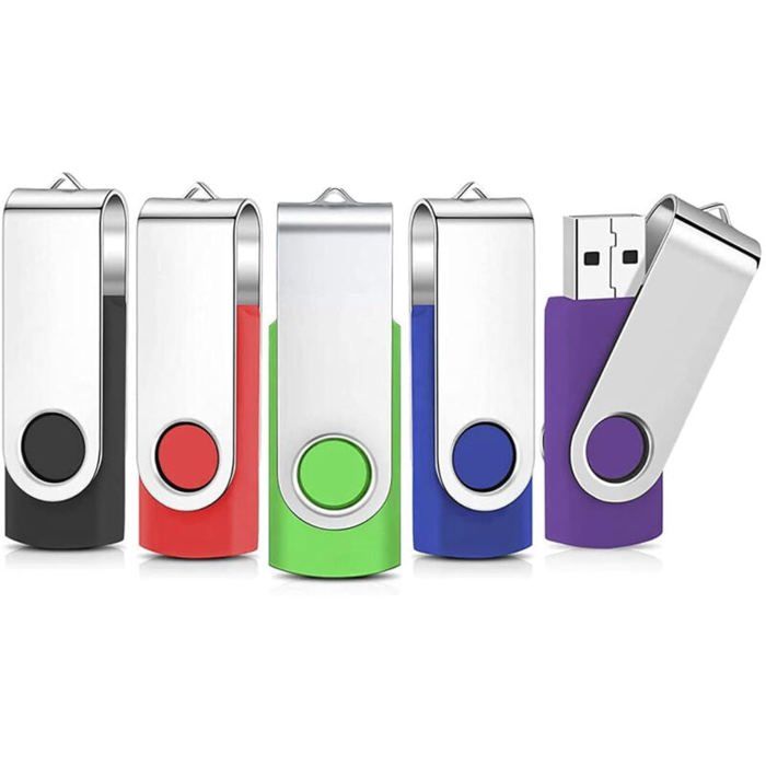 Lot de 5 Clé USB 32Go Flash Drive 2.0 Mémoire Stick Stockage Pivotantes ...
