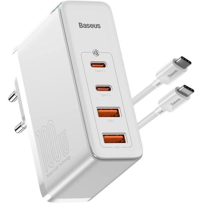 Usb C Chargeur Rapide 100W 4 Ports, Alimentation Usb C Avec Gan Tech ...
