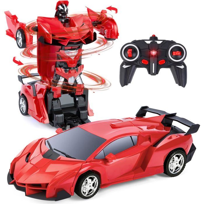 Voiture RC Transformers 2-en-1 5-12 ans unisexe rouge robot/voiture ...