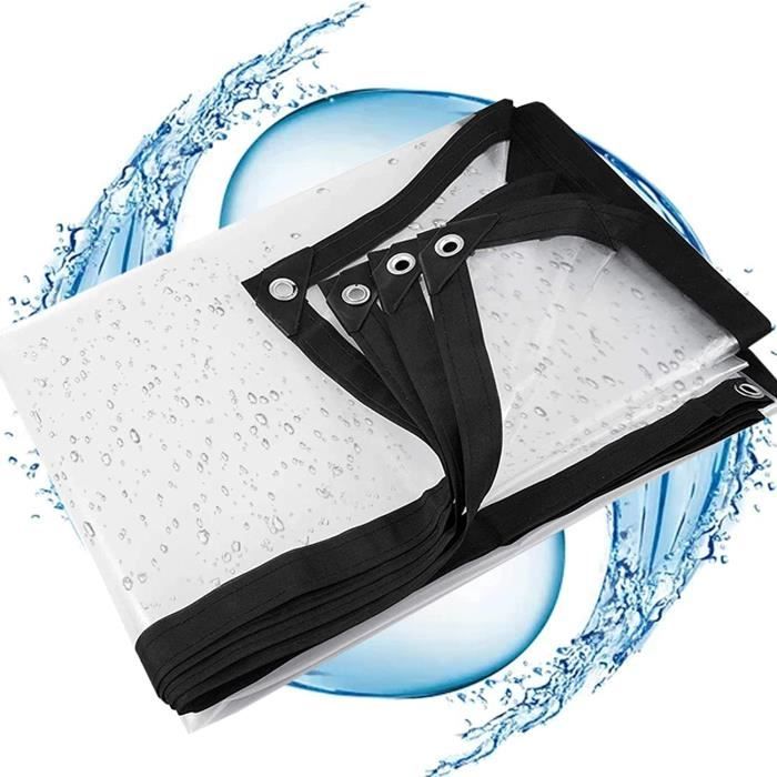 2x2m Bâche Transparente imperméable avec œillets, Grande bache ...