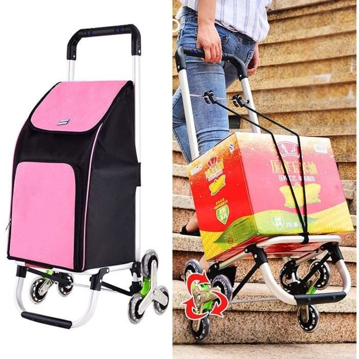 Chariot de Courses Pliable sur 6 Roues et Couvercle Chariot de Courses ...