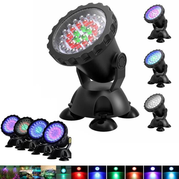 Prise UE - Projecteur Submersible rvb avec télécommande 36 LED, lumière ...