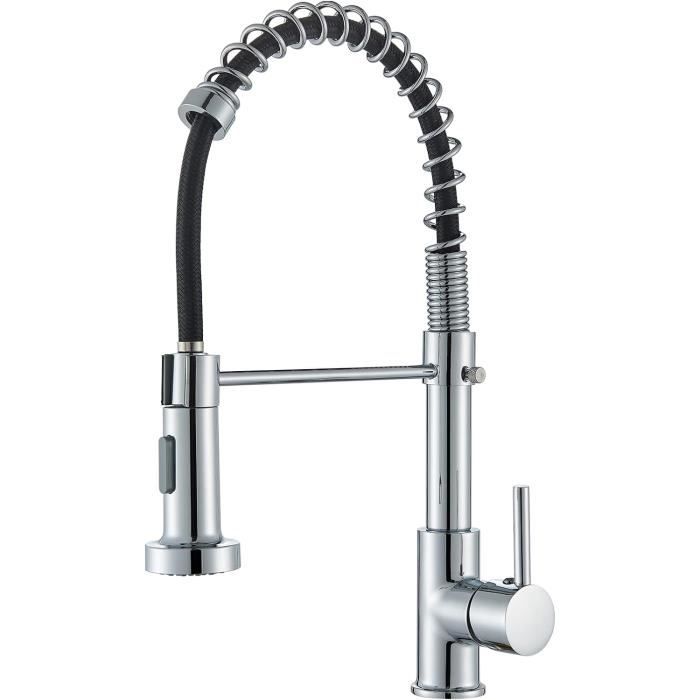 Robinet De Cuisine Avec Douchette Extensible, Pivotant À 360 °, Robinet ...