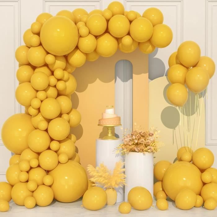 106 Pcs Ballons Jaunes Citron Ballon En Latex 5 10 12 18 Pouces Kit De ...