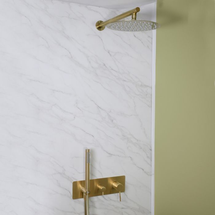 Envol colonne de douche encastrée mécanique or brossé Essebagno ...