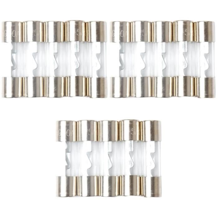 15 PCS AGU Nickeling Fusible Tube Tube Stéréo-Audio Fusible avec 60A ...