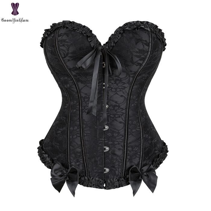 Corset superposé en dentelle florale pour femmes,bustier corselet ...