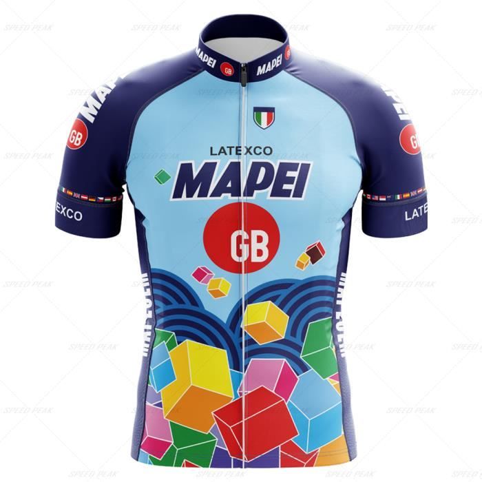 MAPEI nights-Ensemble de cyclisme rétro pour homme, maillot de vélo ...