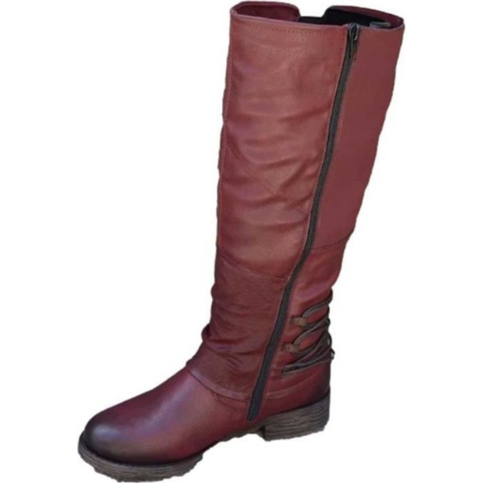 Bottes Femme Grande Taille LUKCOLOR - Automne Long Tube Fermeture ...