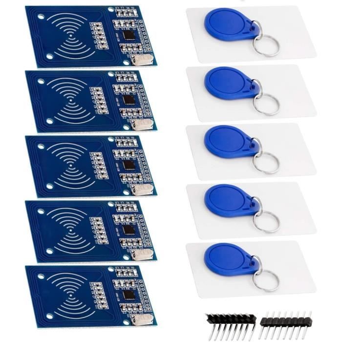 5 X Kit Rfid Rc522 Lecteur, Puce Et Carte 13.56Mhz Spi Compatible Avec ...