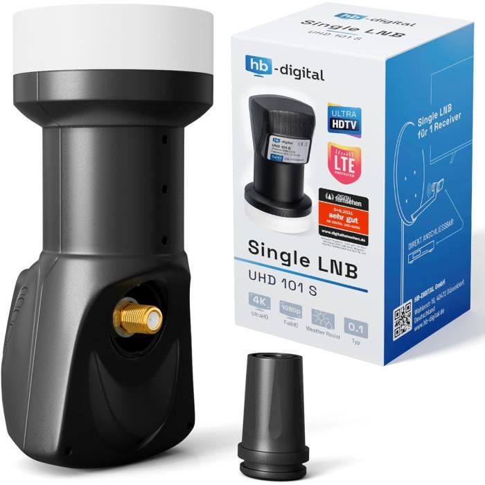 Universal Single Lnb Noir - Uhd 4K Full Hd Dvb-S-S2 - Facteur De Bruit ...