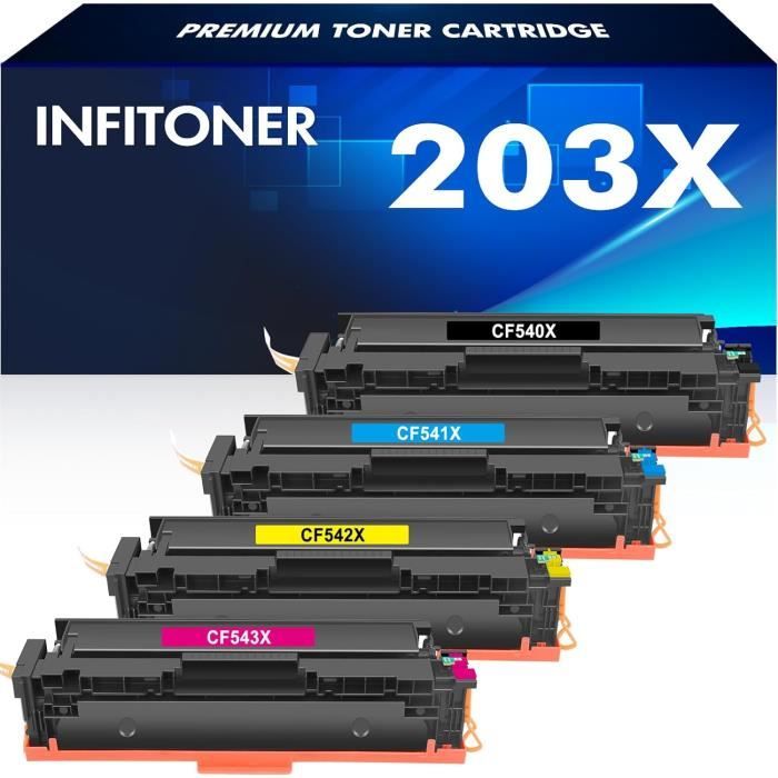 4-Pack Cartouches De 203X Cf540X Toner Pour Hp 203X 203A Color Laserjet ...