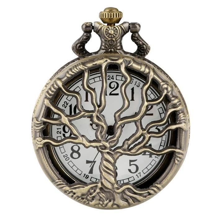 Le cuivre Bronze ajouré arbre quartz sac montre haute qualité ...