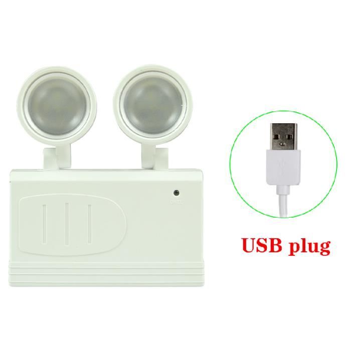 Usb Plug Lumière LED de secours aste pour la maison double tête point ...
