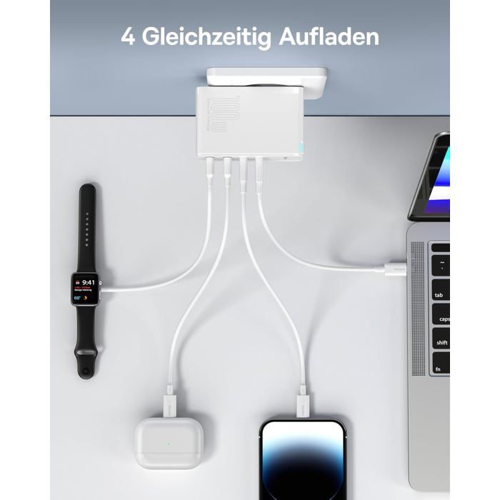 Usb C Chargeur Rapide 100W 4 Ports, Alimentation Usb C Avec Gan Tech ...