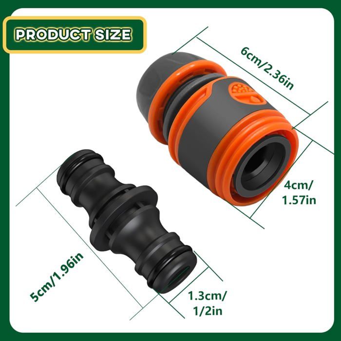 Quick hose extension, garden hose repair kit – for connecting 13 mm (1/ ...