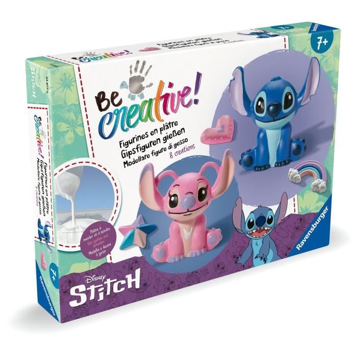 Be Creative Figurines Stitch, 5 objets à réaliser en plâtre, Activité ...