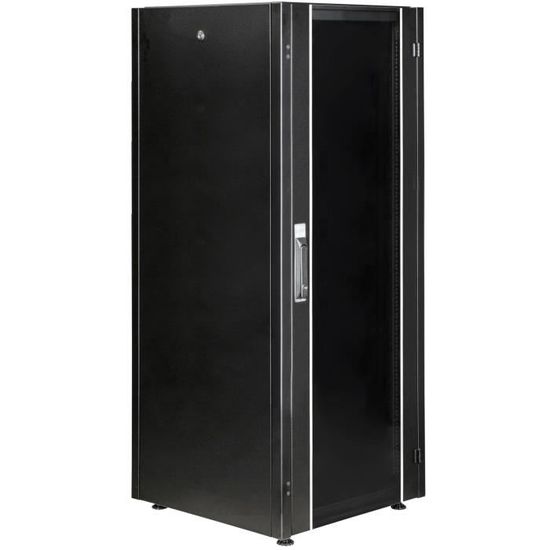 CableMarkt - EcoRack 32U Armoire debout noire 19" avec porte vitrée 600 ...