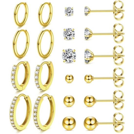 Boucles D'Oreilles Acier Chirurgical Pour Femmes Filles Créoles Et ...