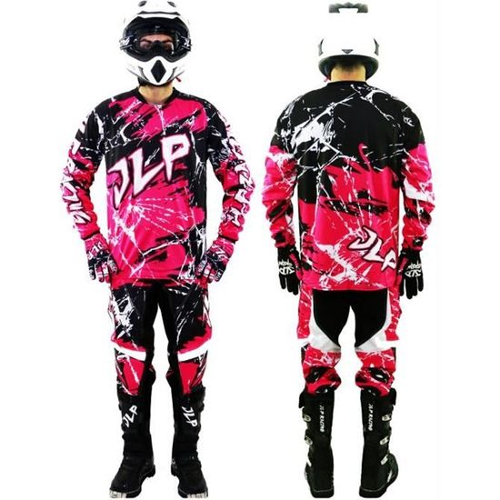TENUE PANTALON MAILLOT GANTS MOTO CROSS QUAD VTT BMX ENFANT ROSE JLP ...