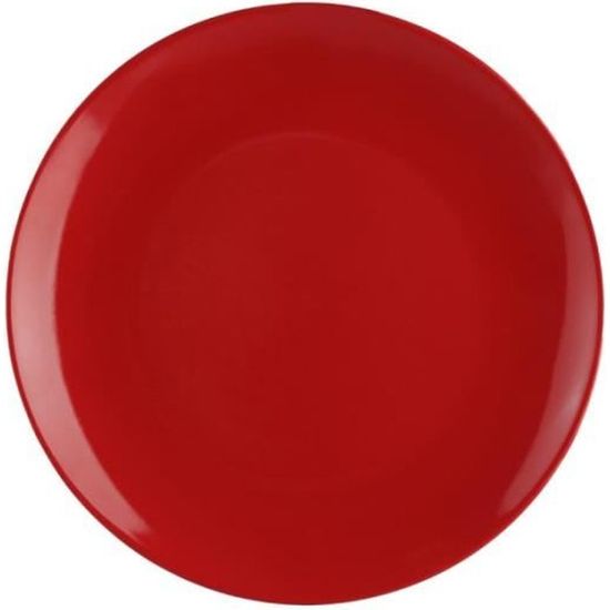 Assiettes Plates - Secret de Gourmet - Ronde - Faience - Rouge ...