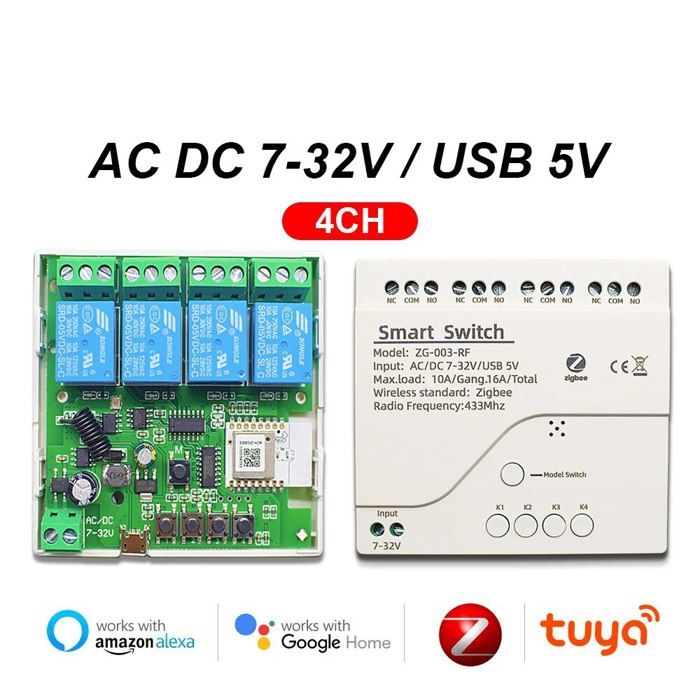 Module De Commutation Tuya Zigbee Wifi 2ch Contrôleur De Moteur Pour