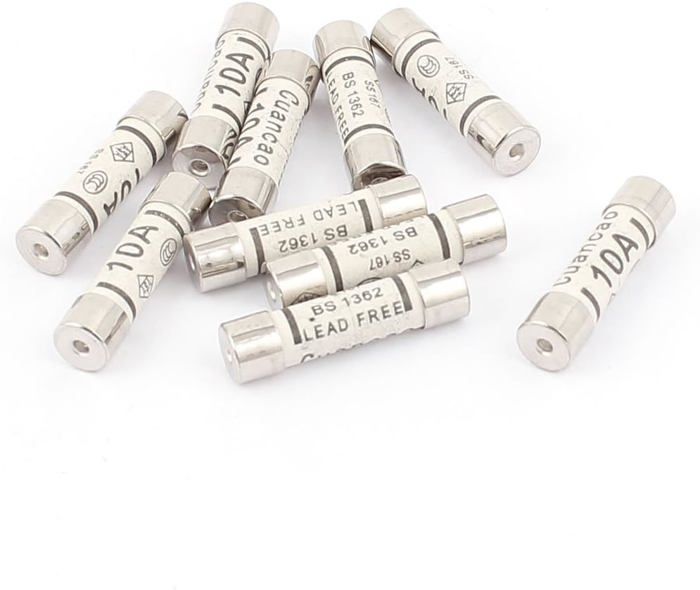 Sourcing map 10Pcs Bas Coupure Pouvoir 6x25mm Cartouche Céramique Fusibles AC 250V 10A79 ...