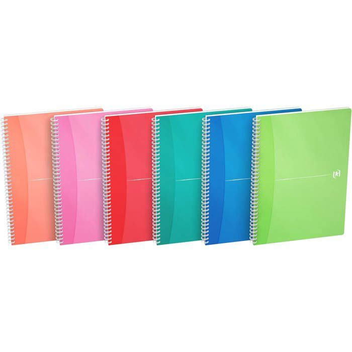 Oxford Office My Colours Set of 5 Spiral Notebooks A4 Format (21 x 29.7 ...