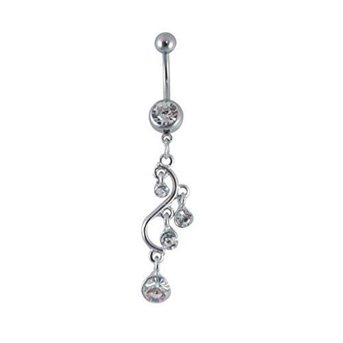 Boucles d'oreille LRQM0 Women's Vine Dangle Surgical Steel Belly Button ...